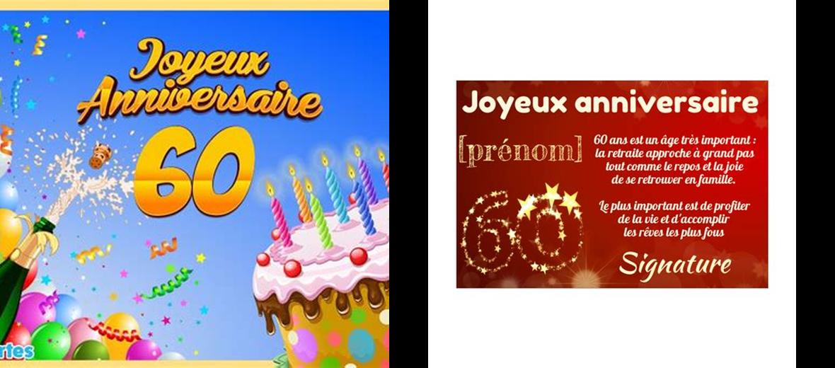 Comment exprimer vos vœux avec un message anniversaire 60 ans ...