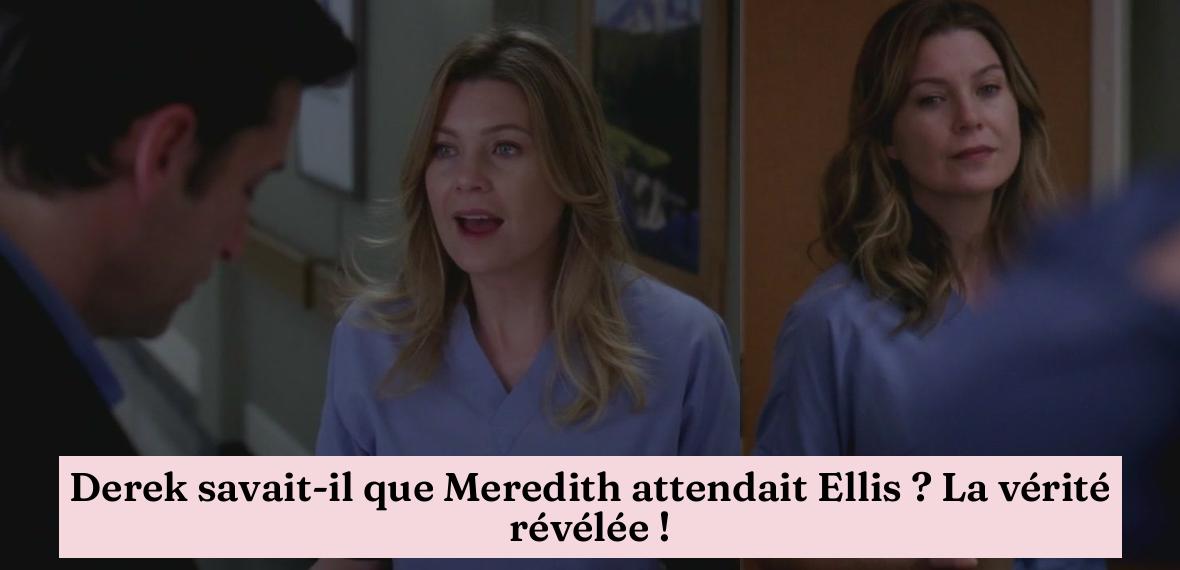 Derek savait-il que Meredith attendait Ellis ? La vérité révélée ...