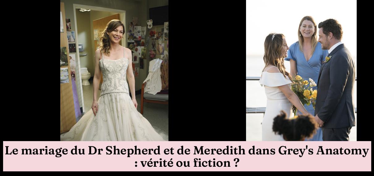Le mariage du Dr Shepherd et de Meredith dans Grey's Anatomy : vérité ...