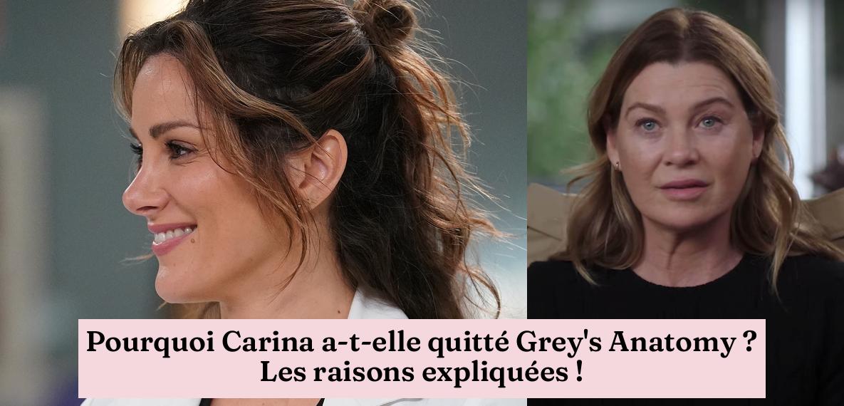 Pourquoi Carina a-t-elle quitté Grey's Anatomy ? Les raisons expliquées ...