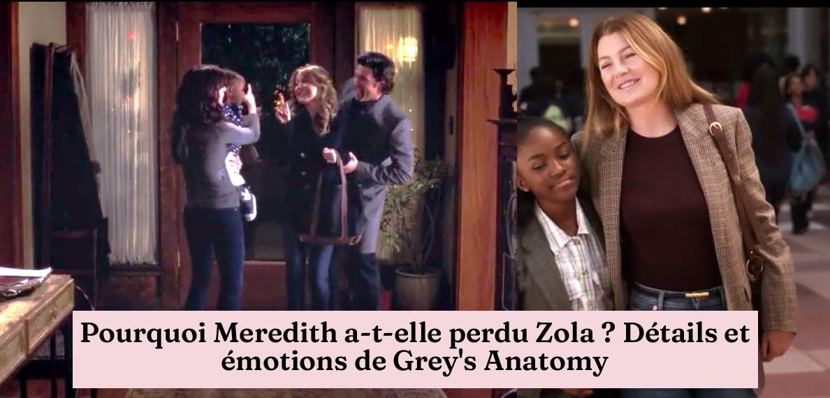 Pourquoi Meredith a-t-elle perdu Zola ? Détails et émotions de Grey's ...